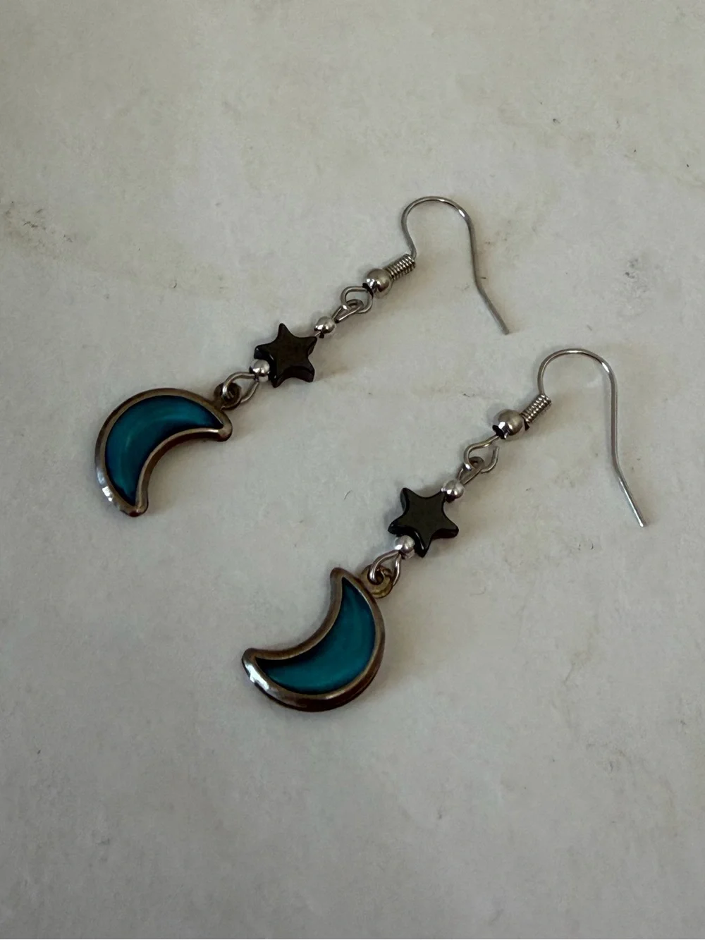 Hand Crafted | Jewelry | Hematite Star And Moon Earrings | Poshmark
